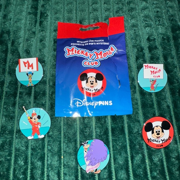 Disney | Office | Disney Mickey Mouse Club Pin Collection Red Blue ...